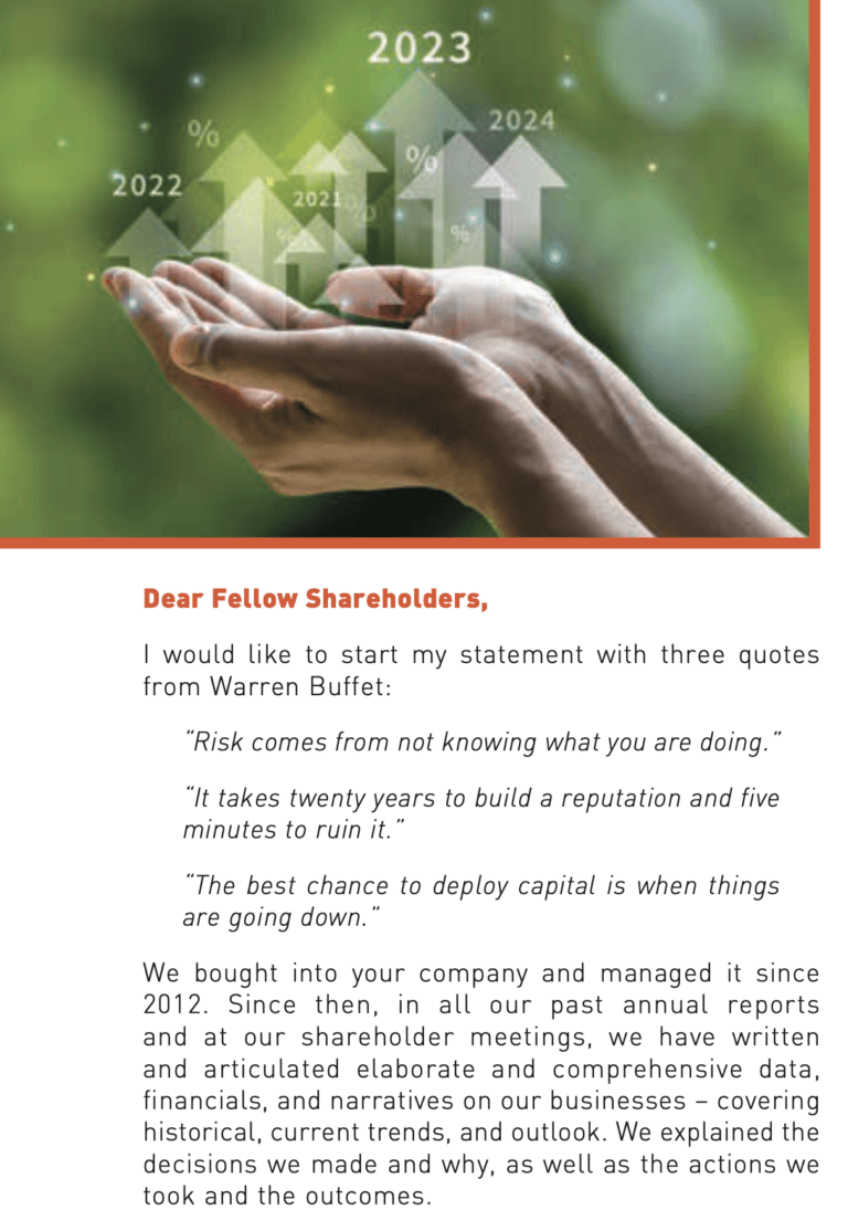 We found the best chairman statements in annual reports for samples to ...